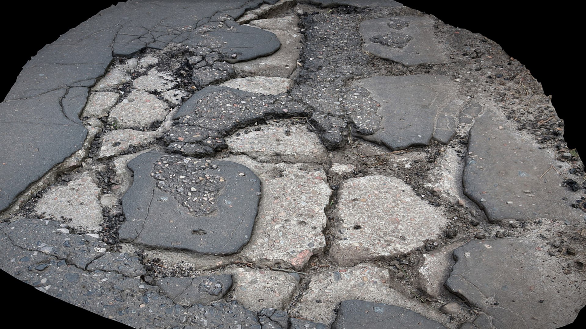 3D Asphalt Destroyed Road Debris Part6 Photogrammetry Model ...