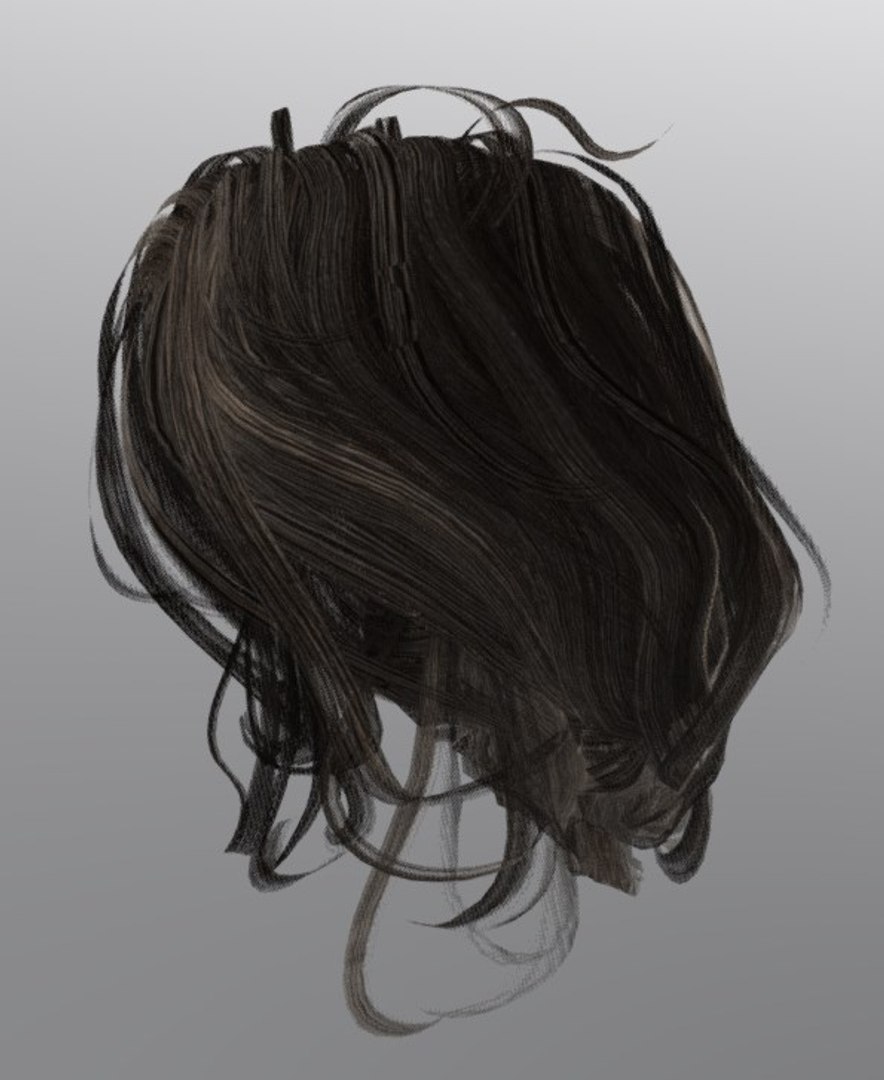 Female Hair 3 Colors 3D Model - TurboSquid 1393041
