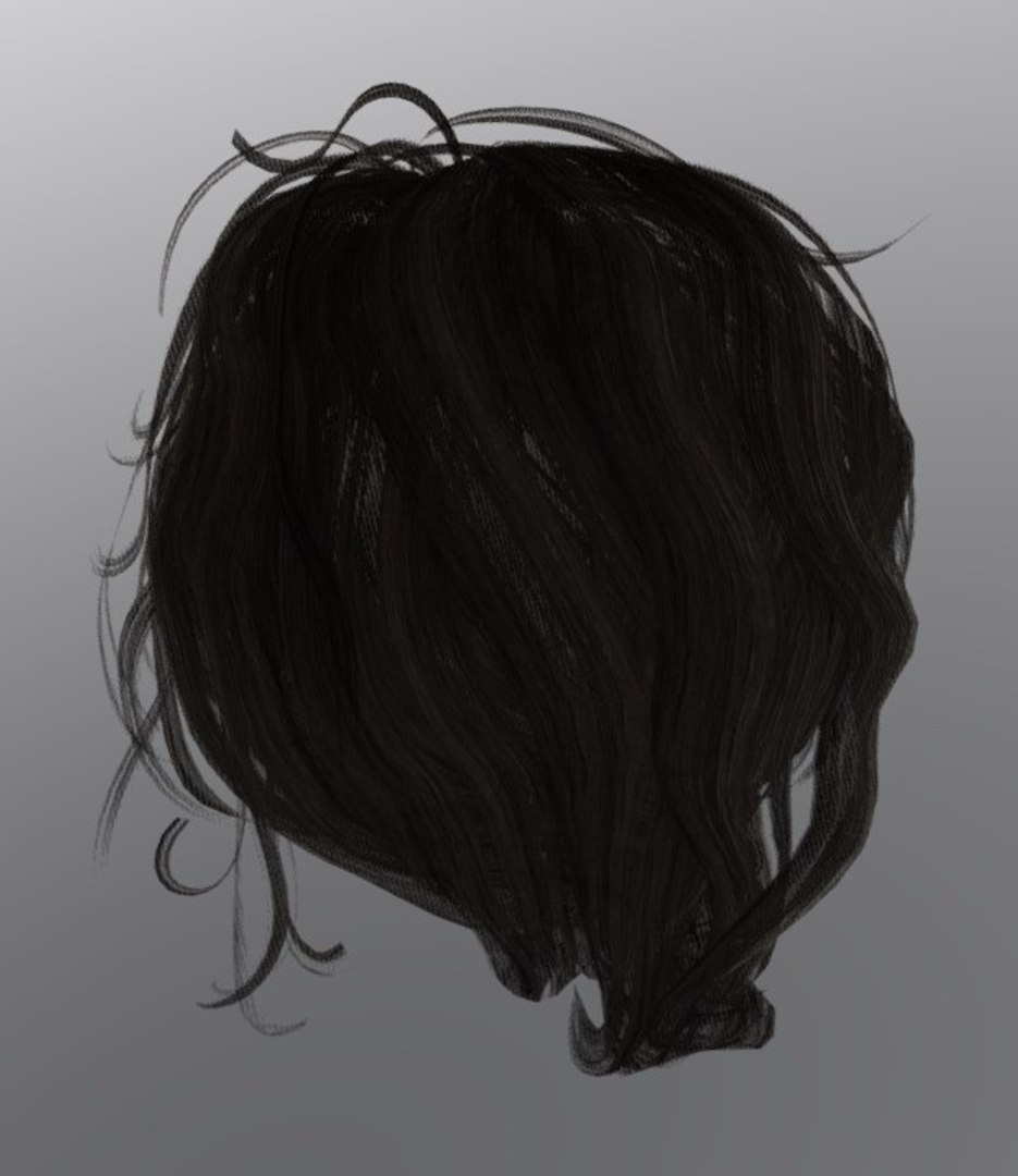 Female Hair 3 Colors 3D Model - TurboSquid 1393041