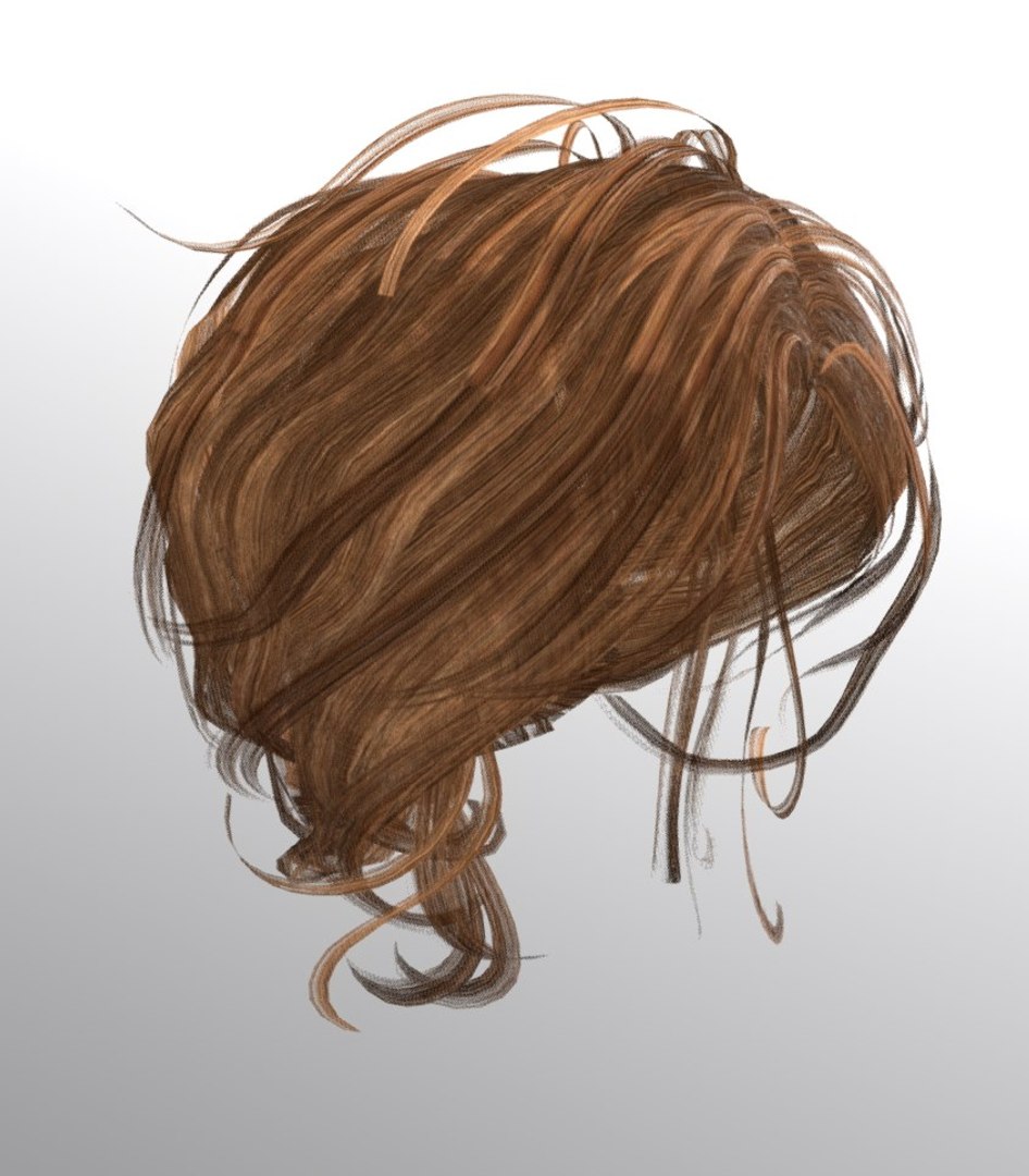 Female Hair 3 Colors 3D Model - TurboSquid 1393041