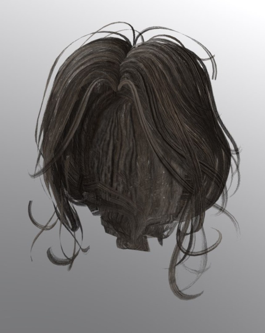 Female Hair 3 Colors 3D Model - TurboSquid 1393041