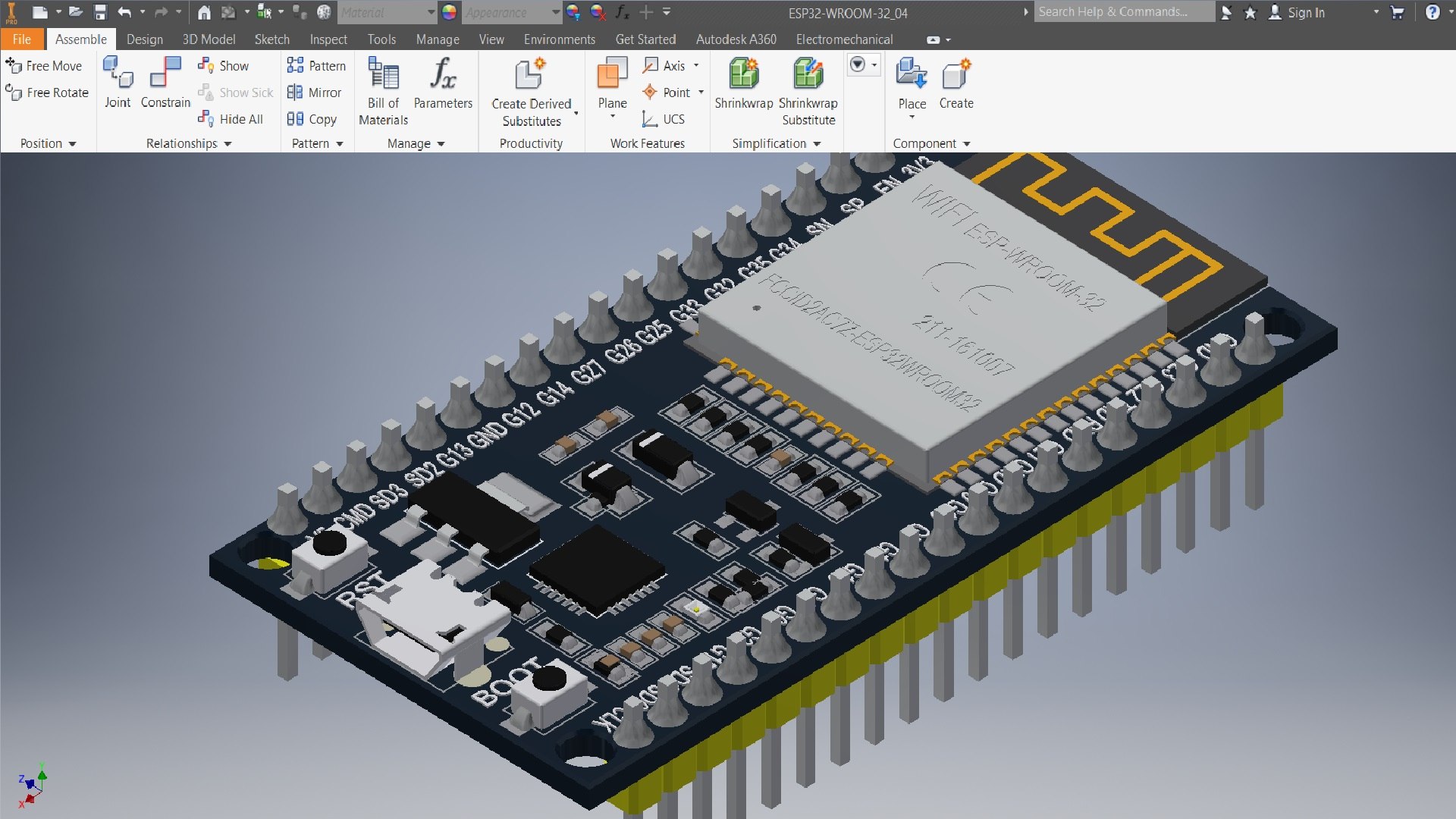 modelo 3d Módulo ESP32 WROOM 32D - TurboSquid 2308387