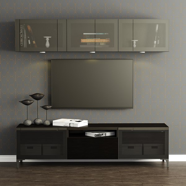 3d model tv storage combination besta
