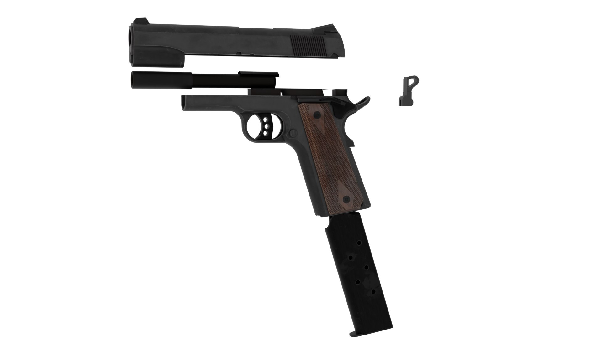 Pistol-m1911 3D Model - TurboSquid 2075338