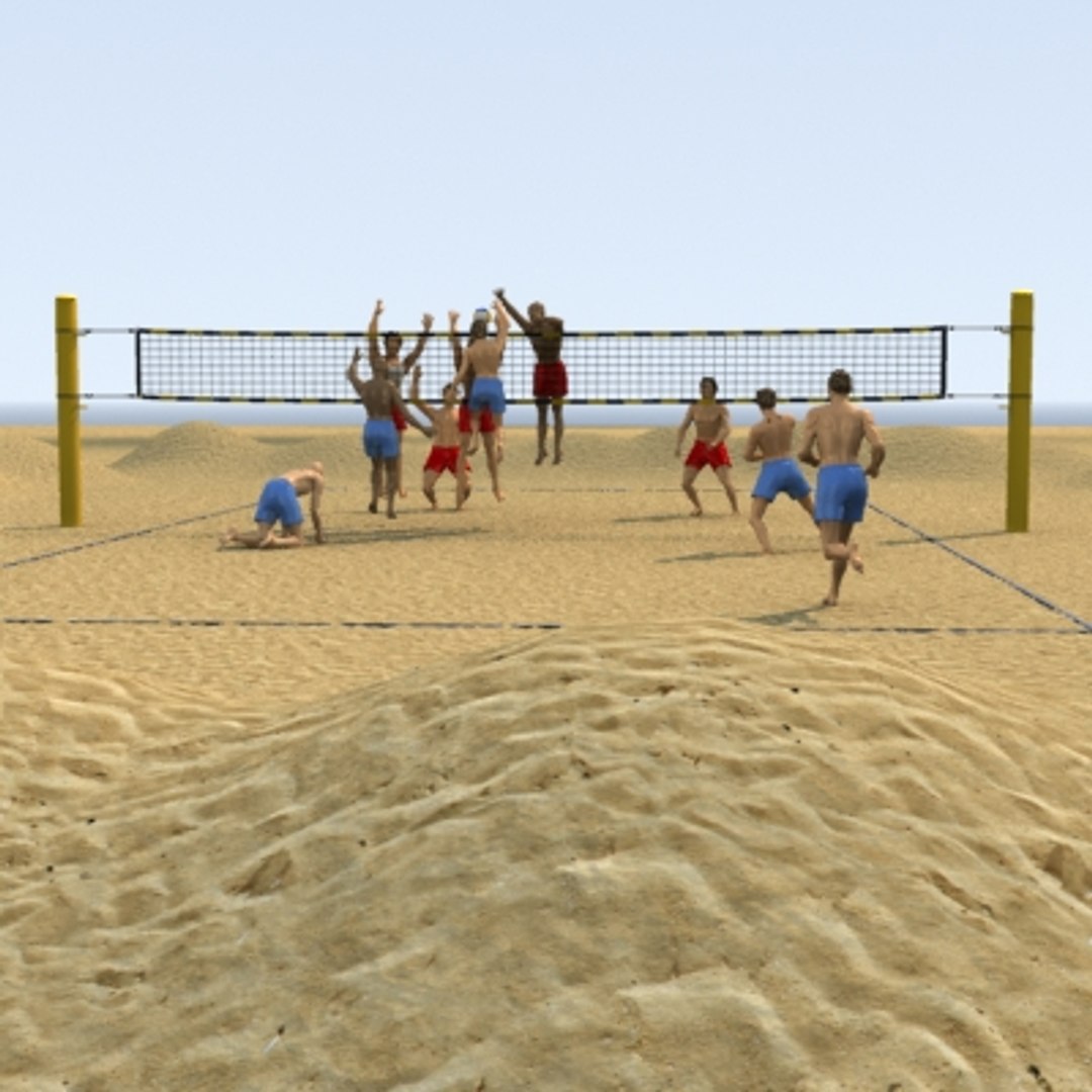 3dsmax Sand Volleyball Poser Court