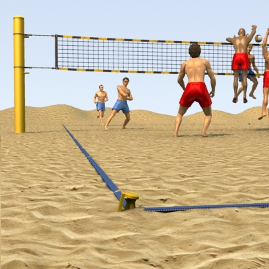 3dsmax Sand Volleyball Poser Court