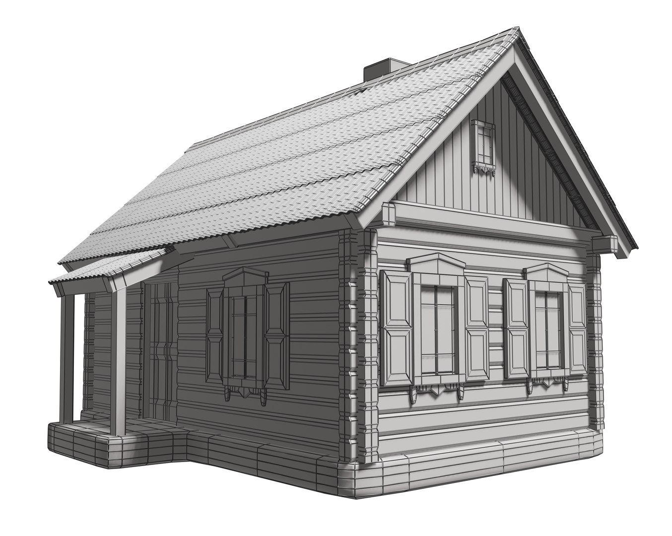 Traditional Wooden House 3D Model - TurboSquid 1587075