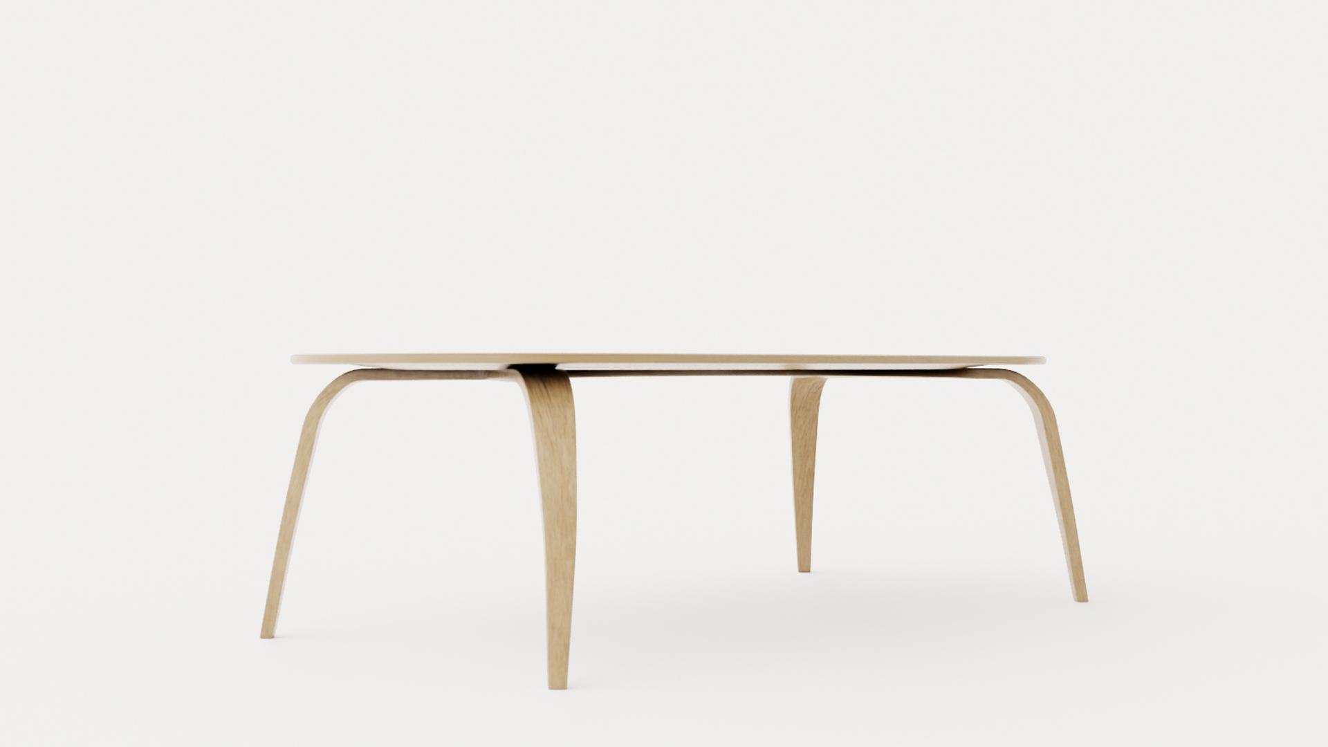 3D Model Dining Table Ellipse Oak - TurboSquid 2250633