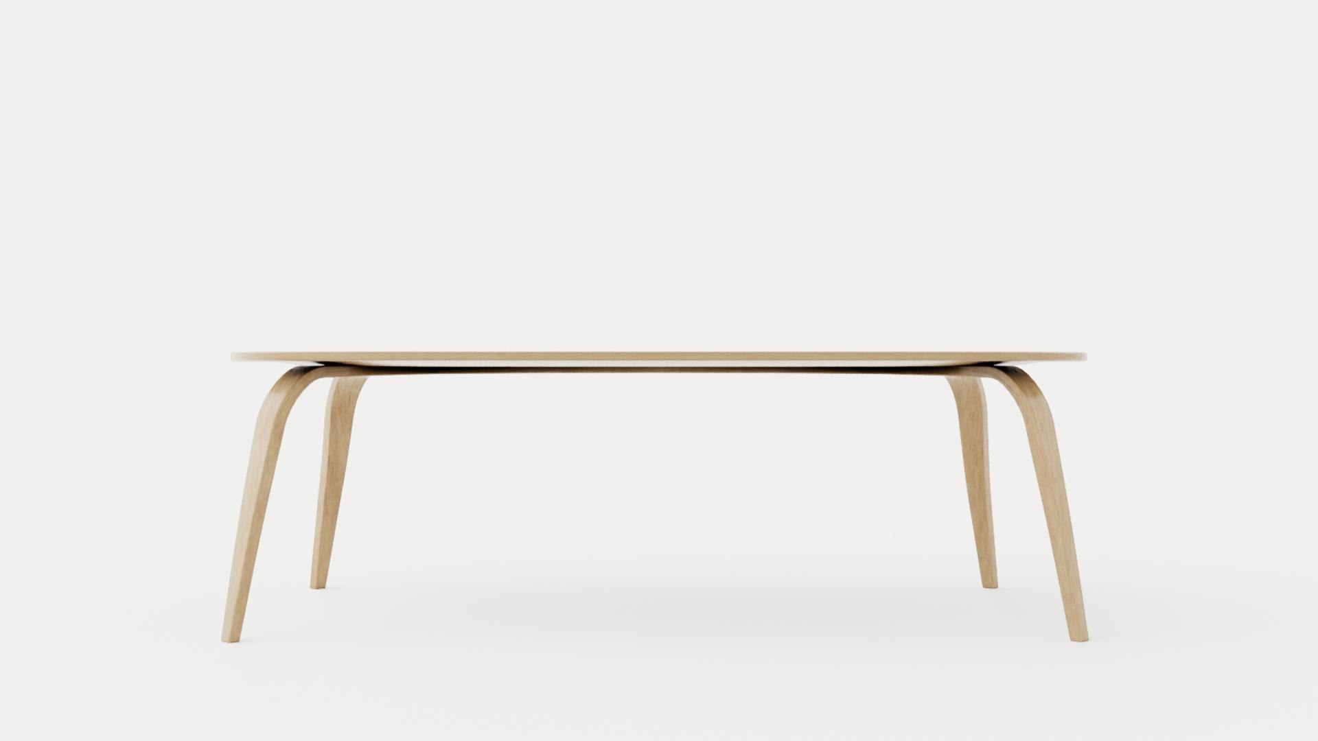 3D Model Dining Table Ellipse Oak - TurboSquid 2250633