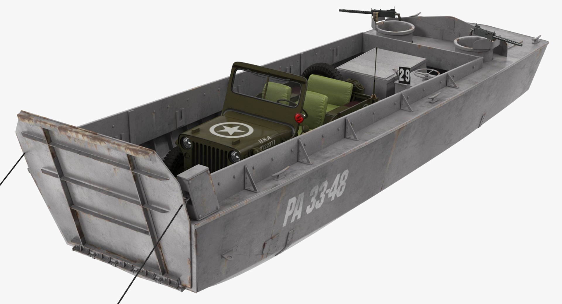 Lcvp Boat Jeep Willys Model - TurboSquid 1318196