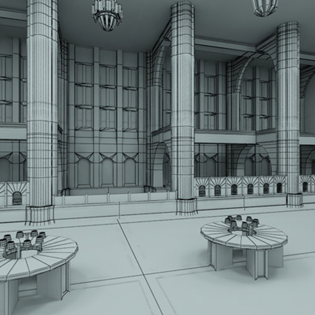 3d Model Bank Interior