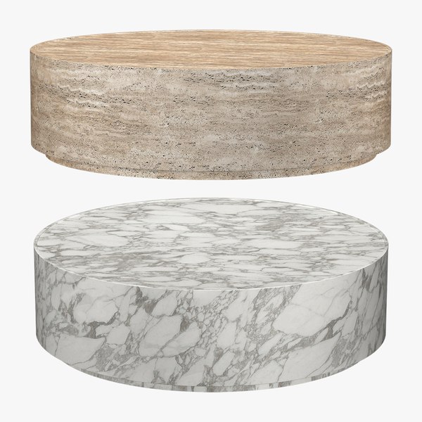 ITALIAN TRAVERTINE PLINTH ROUND COFFEE TABLE model - TurboSquid 1949637