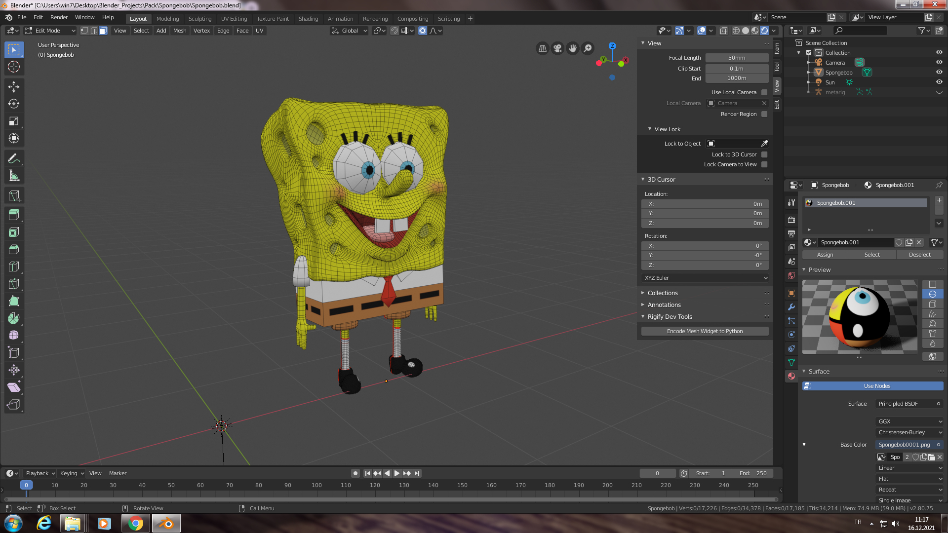 SpongeBob model - TurboSquid 1828377