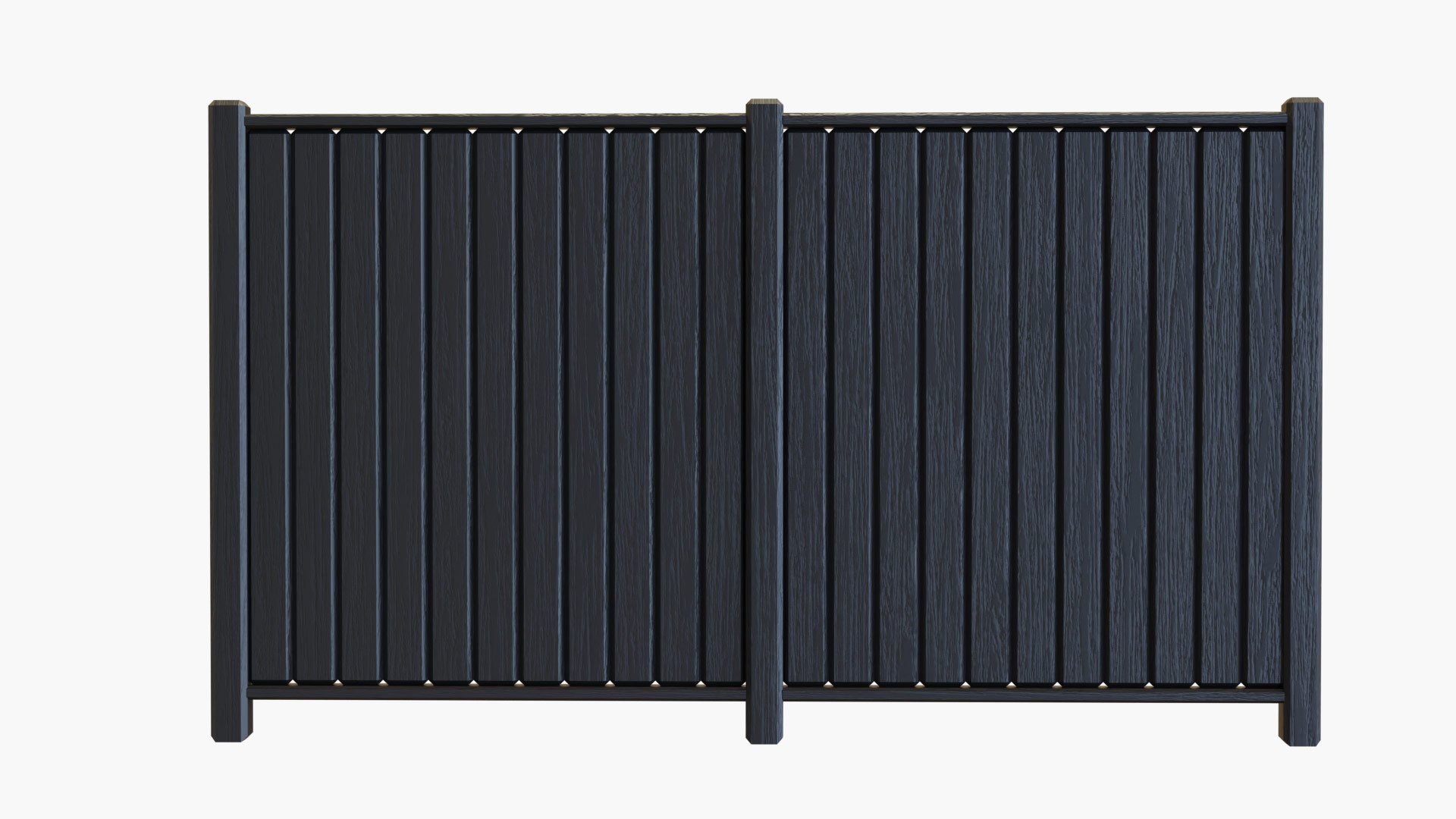 Wooden Fence Painted Black Model - TurboSquid 2202884