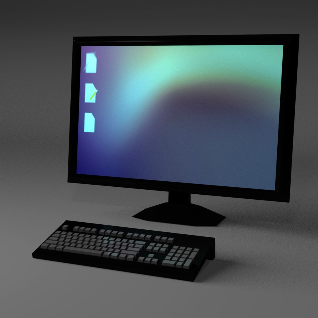 3d model desktop computer monitor