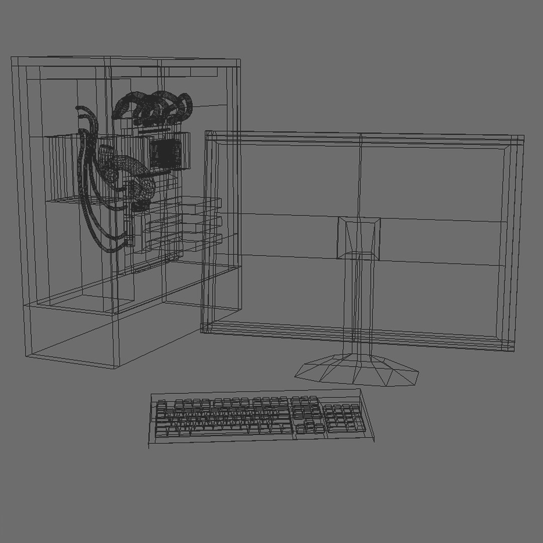 3d model desktop computer monitor
