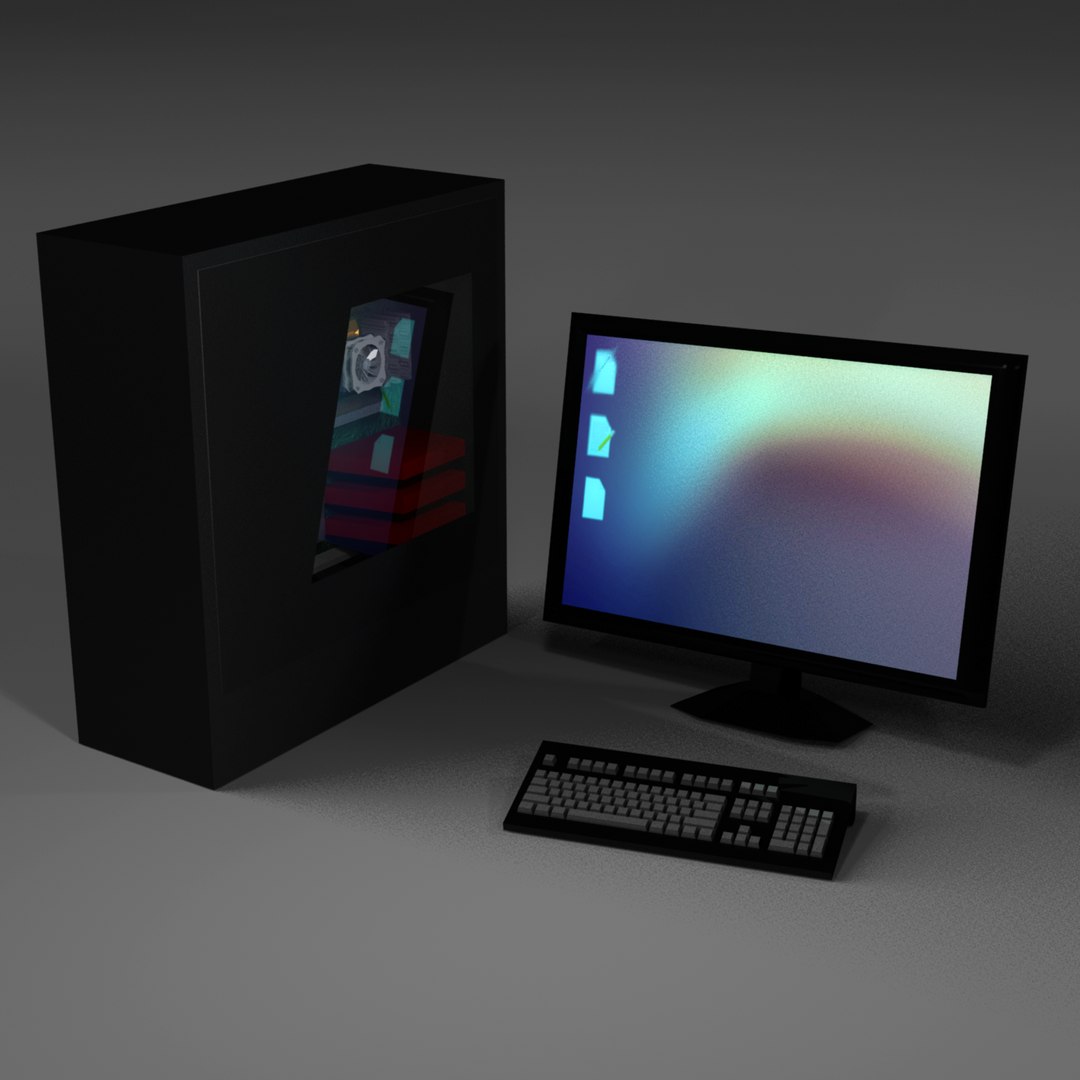 3d model desktop computer monitor
