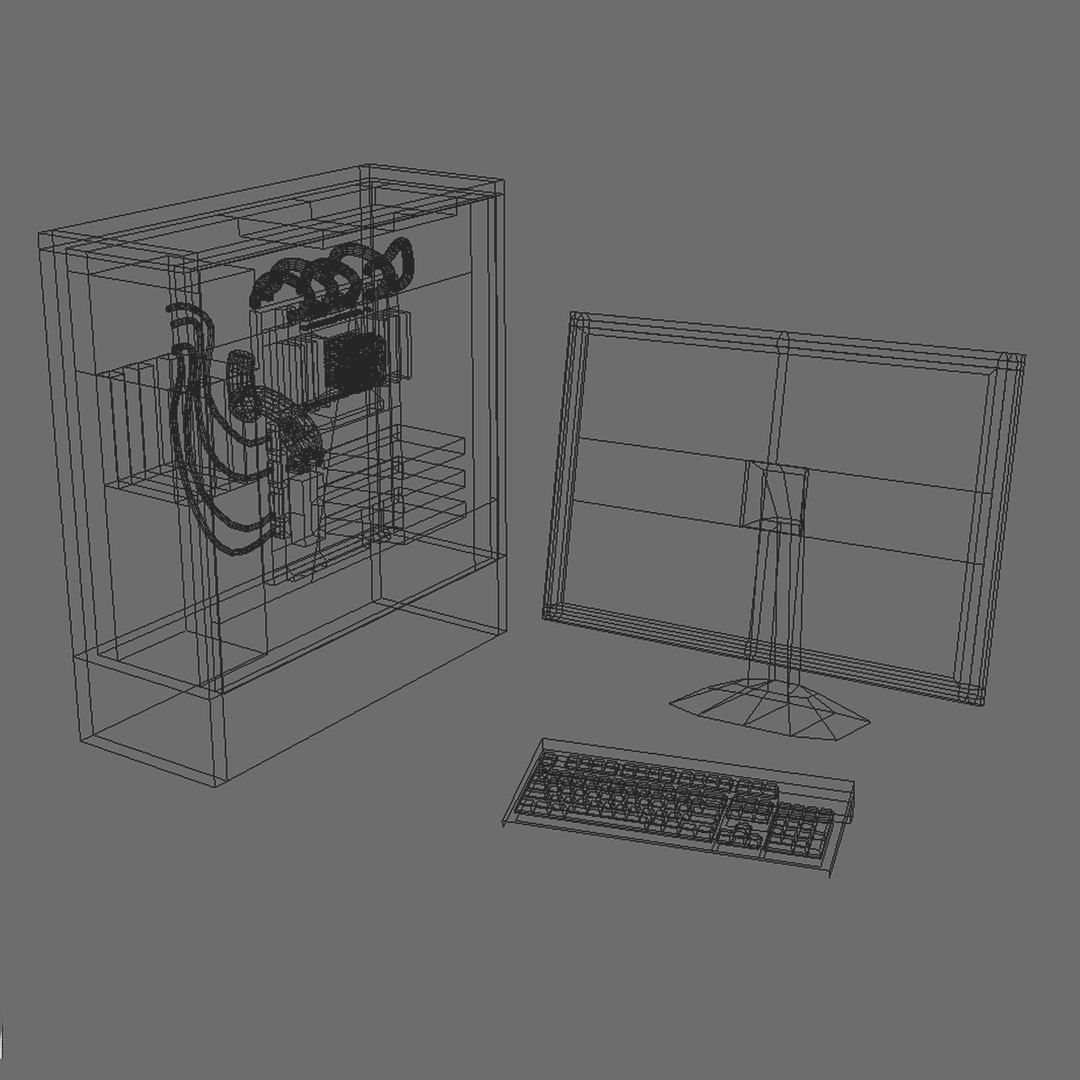 3d model desktop computer monitor