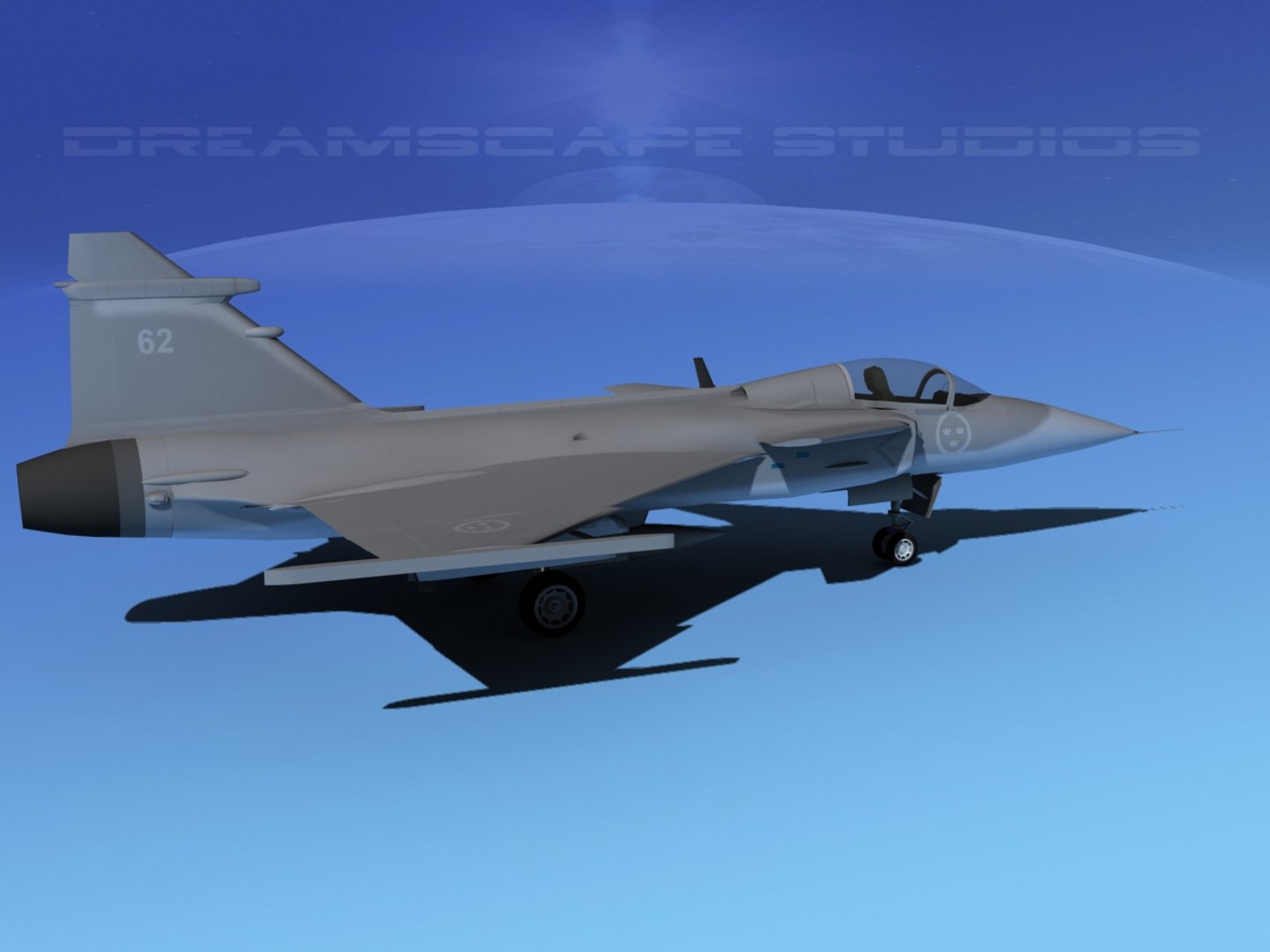 cockpit saab jas 39 3d model