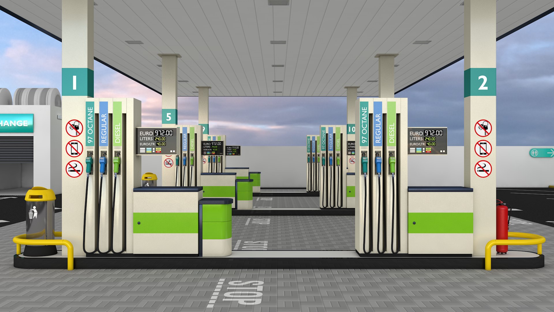 3D Detailed Gas Station - TurboSquid 2001299