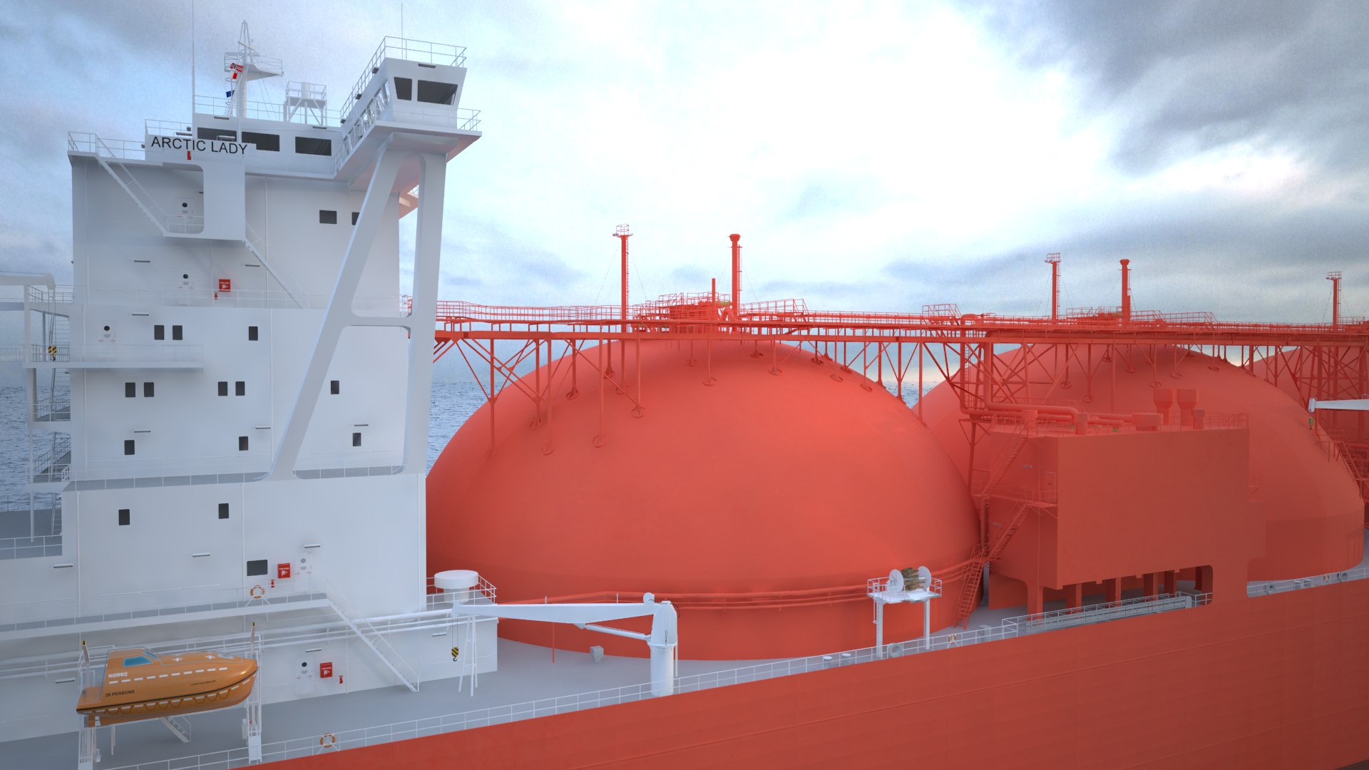 3D LNG Tanker Ship Arctic Lady - TurboSquid 2037526