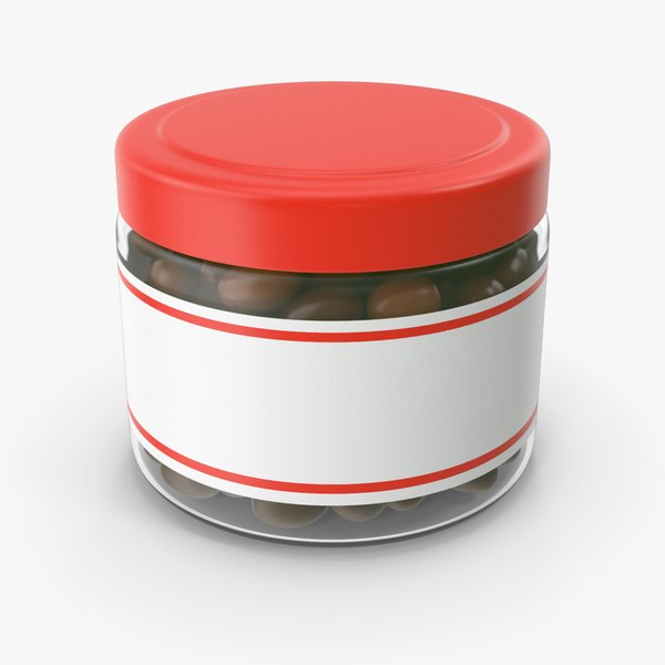 Chocolate Peanuts Candy Jar 3D - TurboSquid 1845456