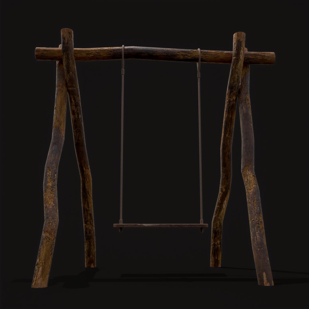 3D Model Rustic Log Rope Swing - TurboSquid 1937648