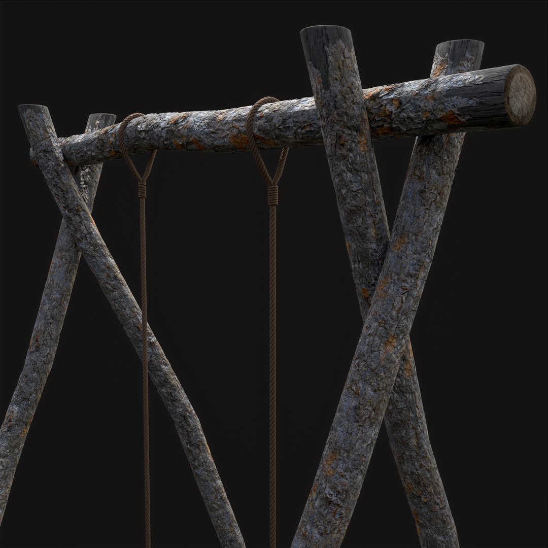 3D Model Rustic Log Rope Swing - TurboSquid 1937648