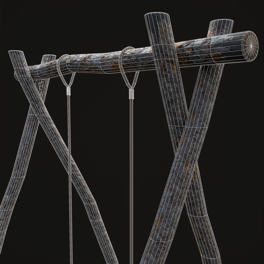 3D Model Rustic Log Rope Swing - TurboSquid 1937648