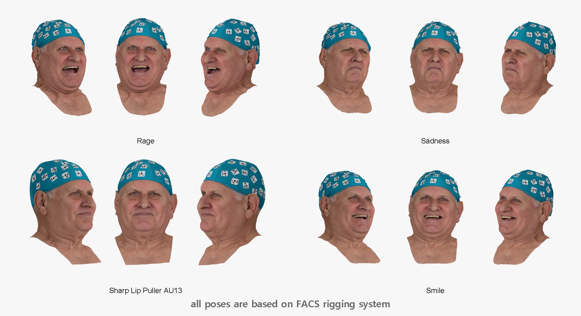 Homer Real Head Full Expression Set 54 RAW Scans Collection 3D Model ...
