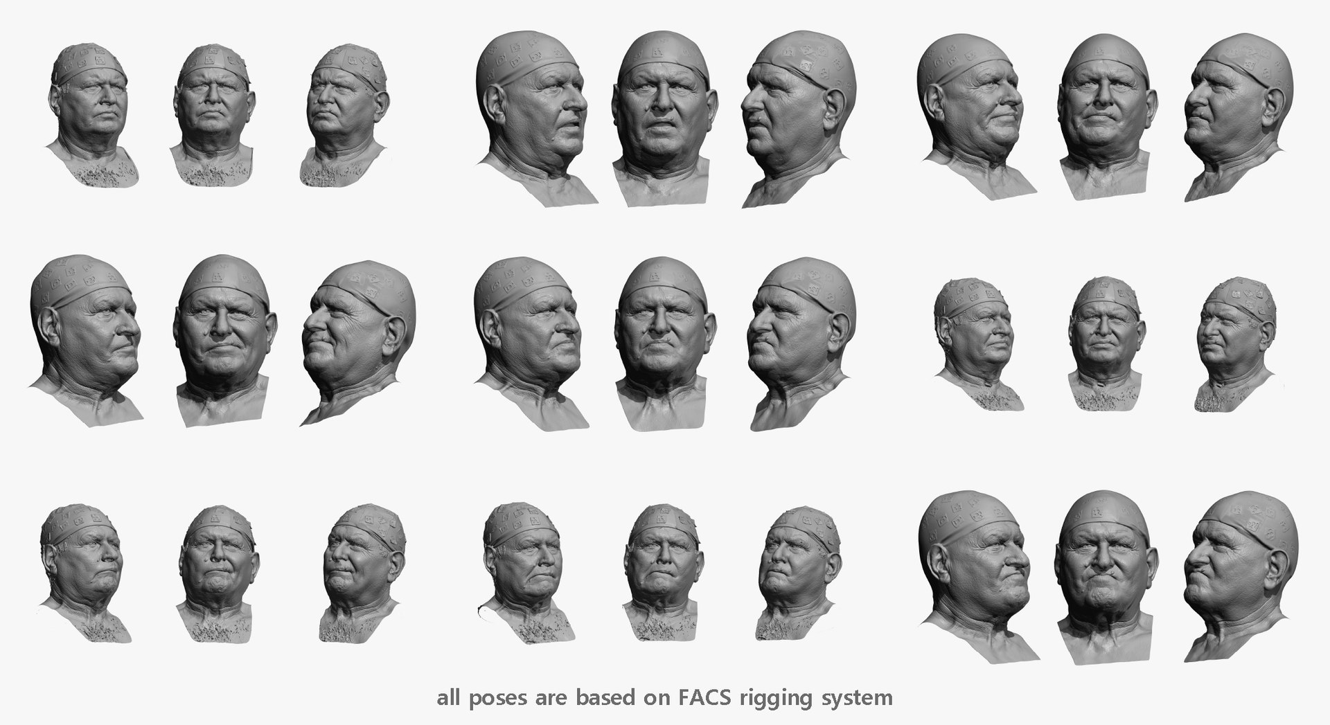 Homer Real Head Full Expression Set 54 RAW Scans Collection 3D model ...