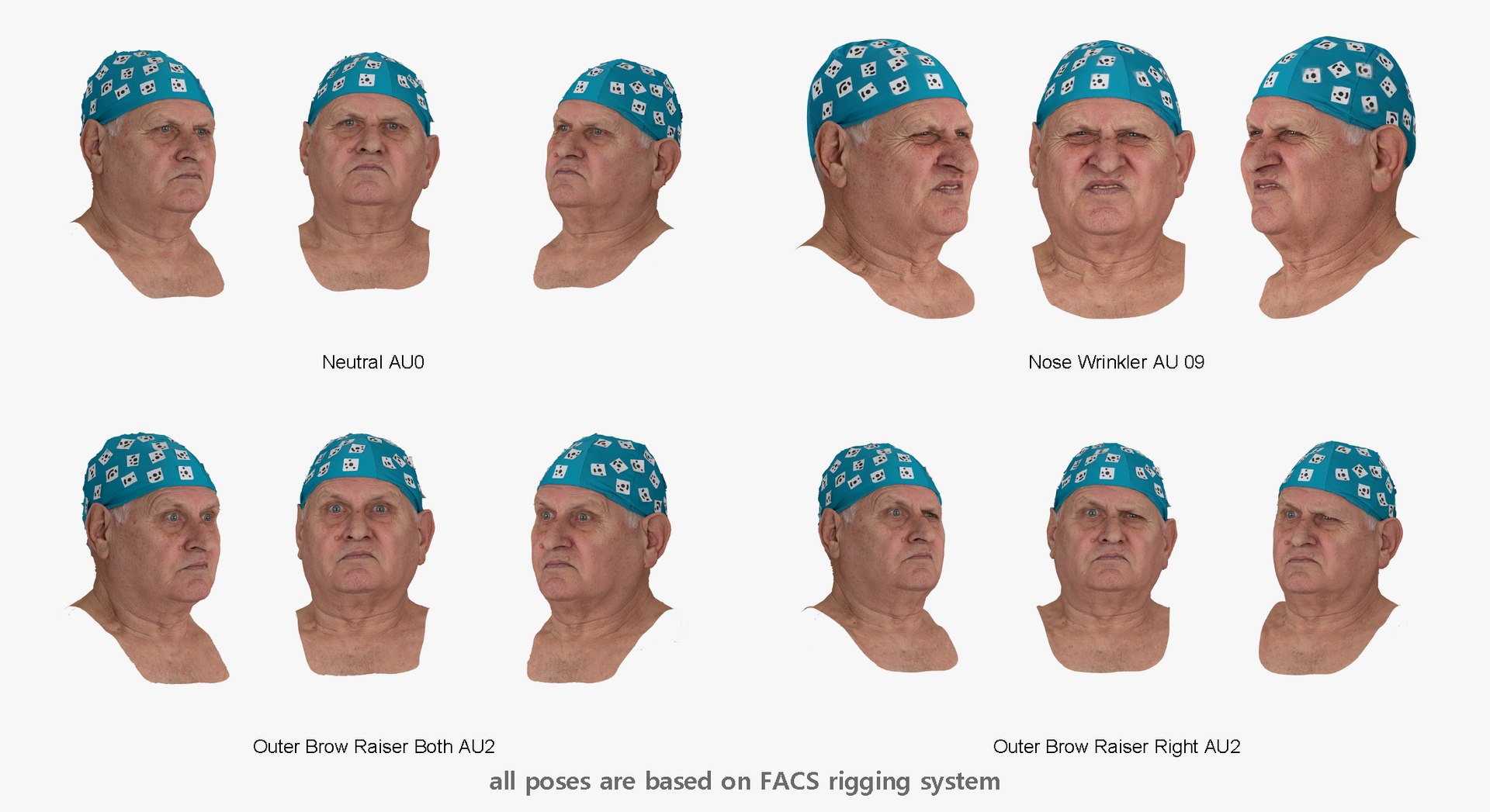 Homer Real Head Full Expression Set 54 RAW Scans Collection 3D Model ...