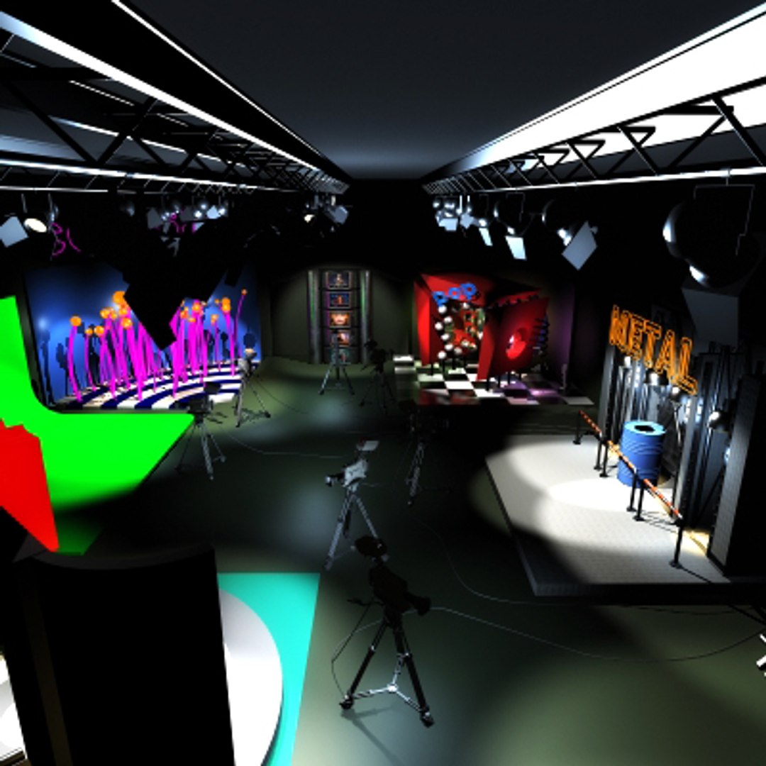 Music Tv Studio 3d Model