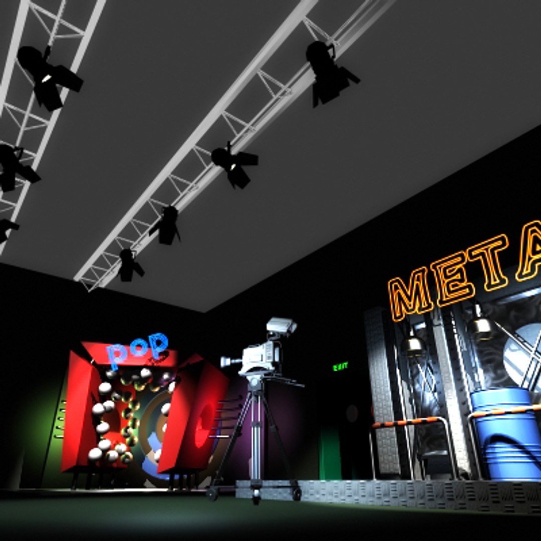 Music Tv Studio 3d Model