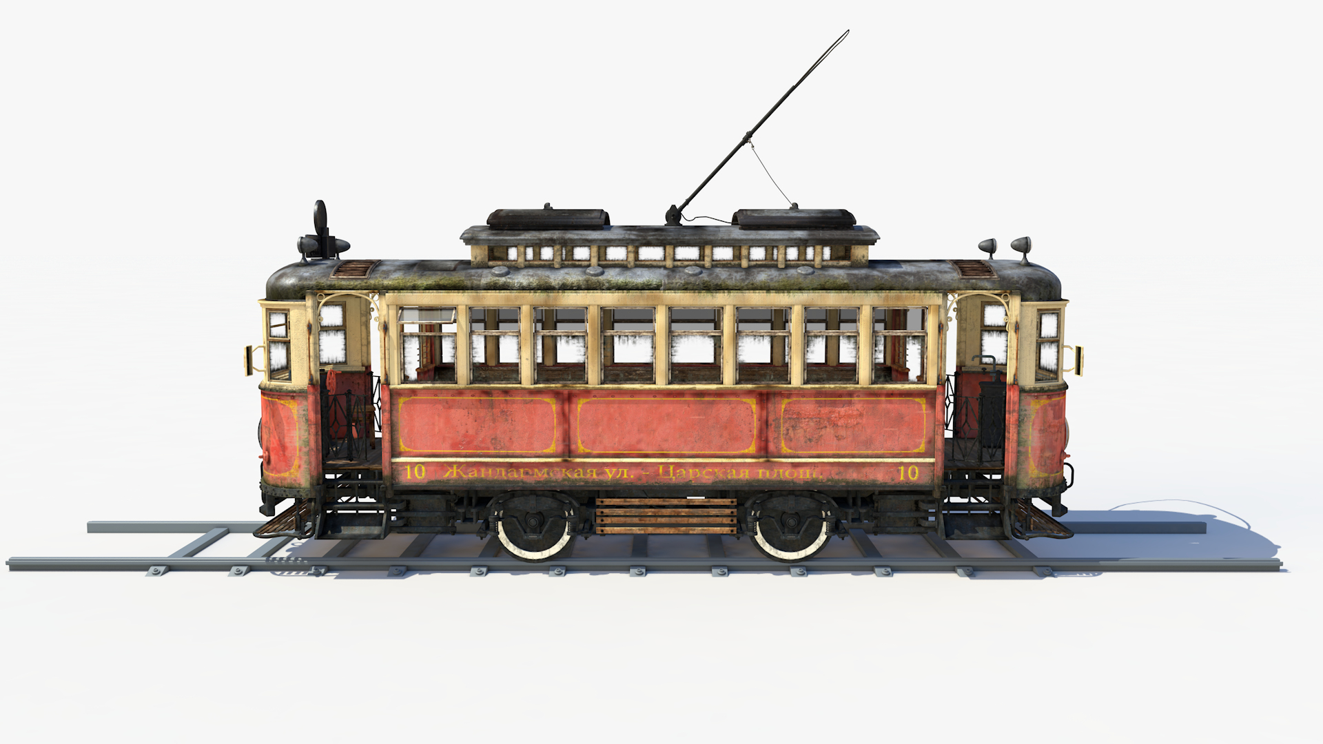Old Tram 3d Model