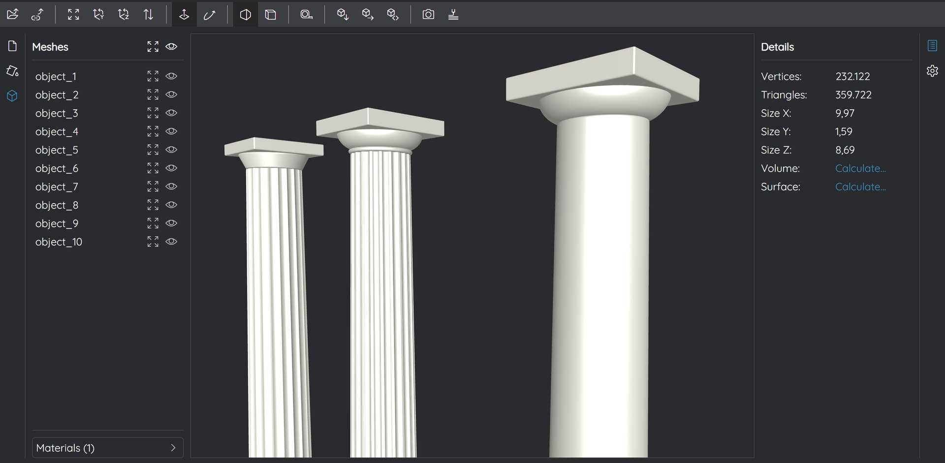 Doric Order Columns 3D Model - TurboSquid 2045900