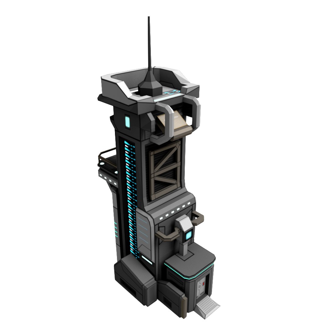3D Model Sci-fi Communication Tower - TurboSquid 1382277