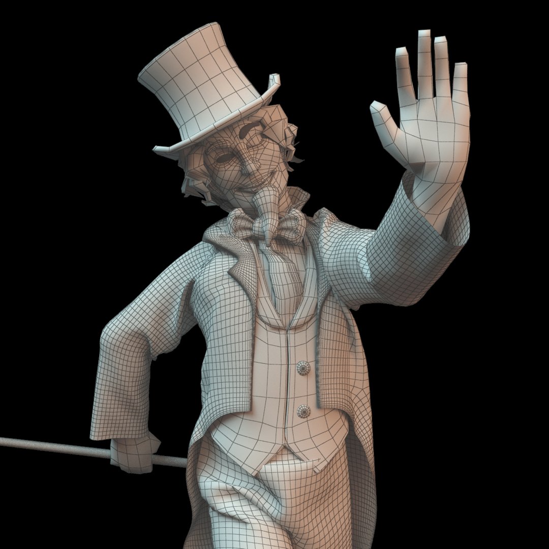 rigged character uncle sam 3d max