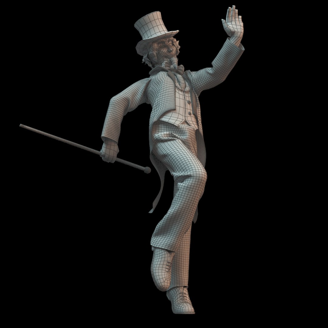 rigged character uncle sam 3d max