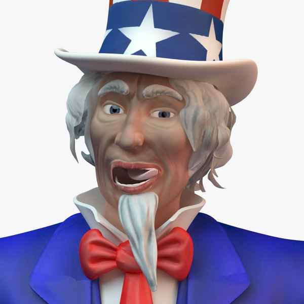 rigged character uncle sam 3d max
