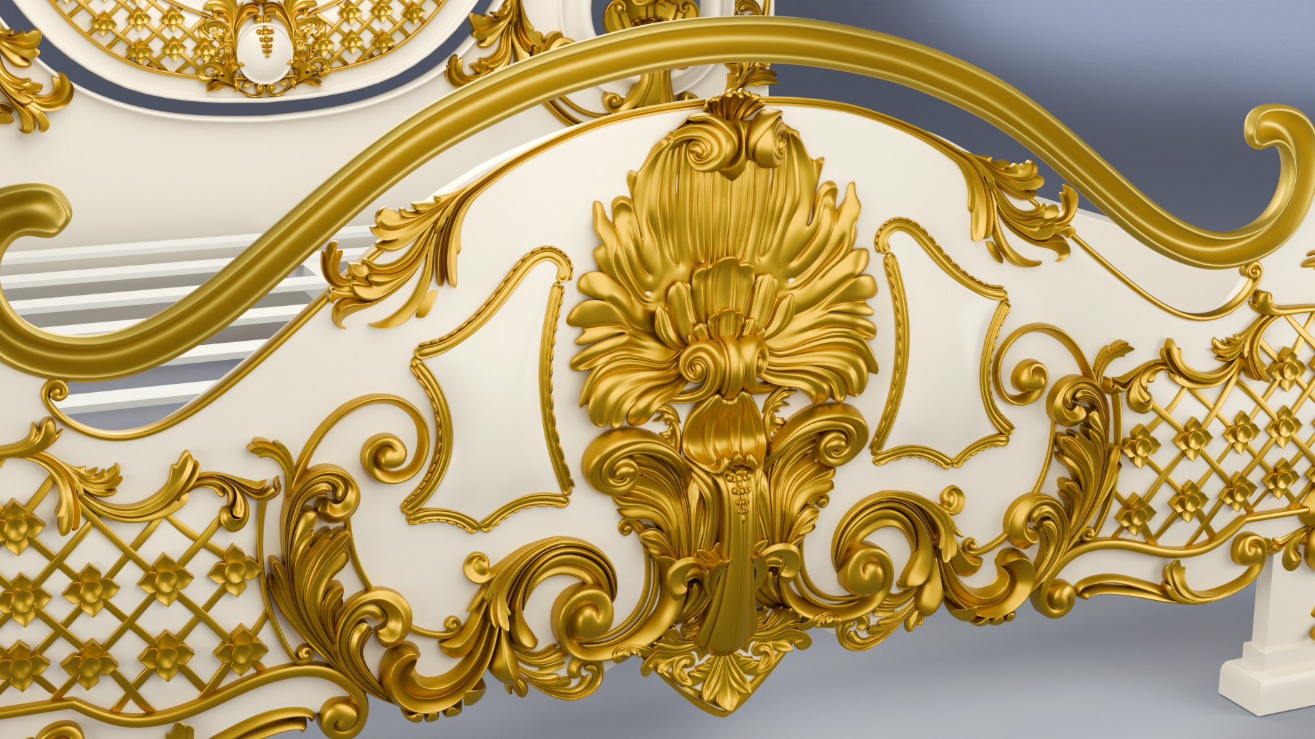 3D Model Baroque Bed Headboard For Engraving On A CNC Machine ...