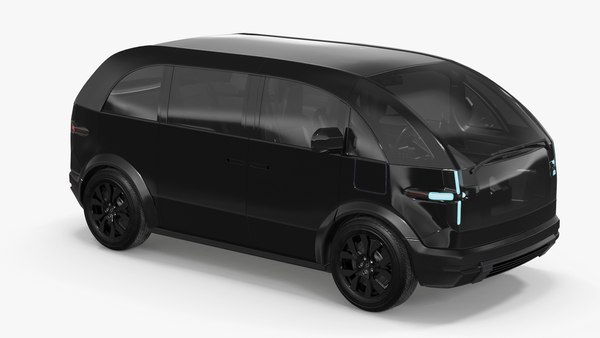 modelo 3d Minibús Eléctrico Premium Negro Aparejado para Maya ...