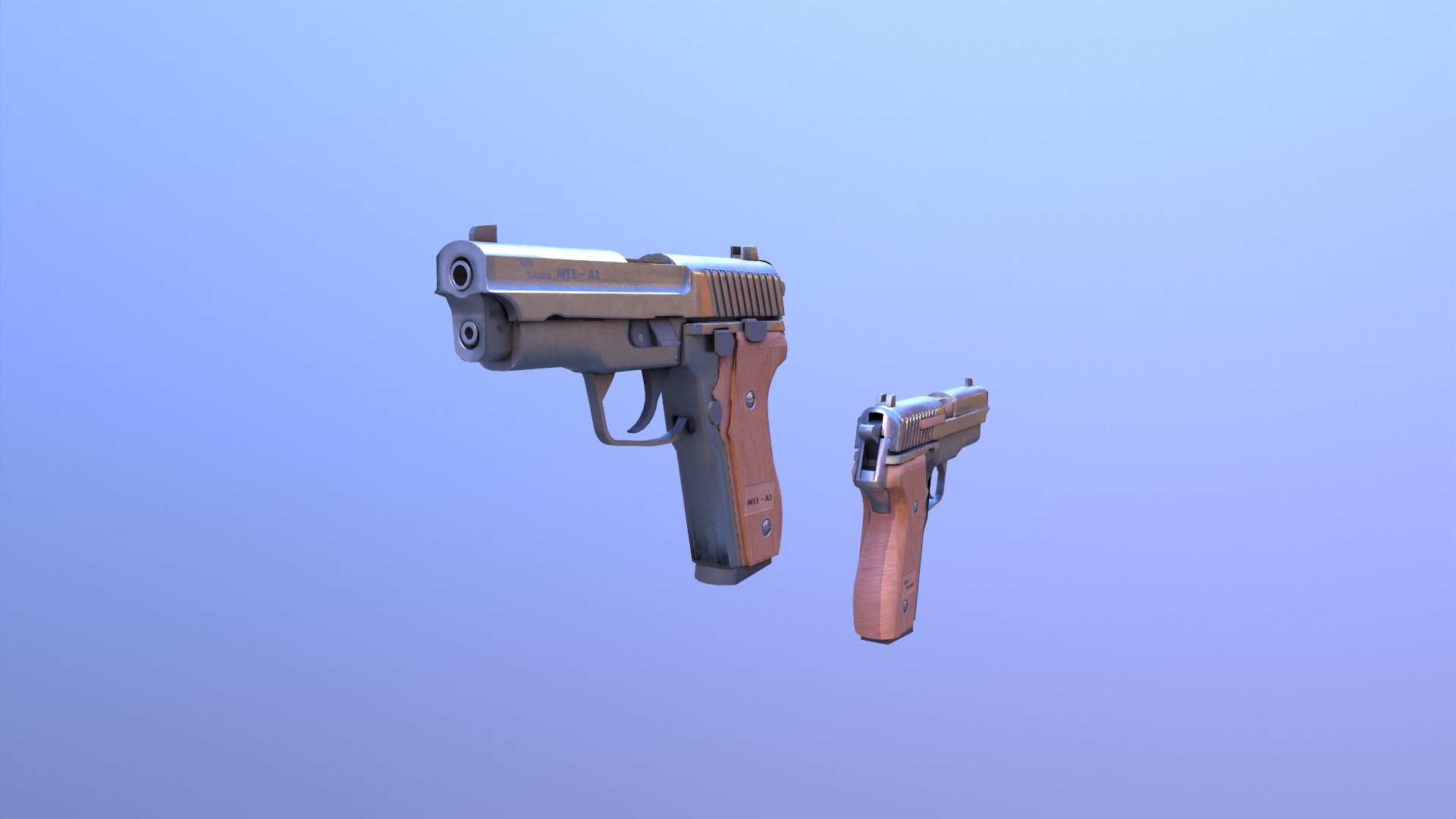 Free M11 Pistol Game Ready 5 Textures Low-poly 3D Model 3D Model ...