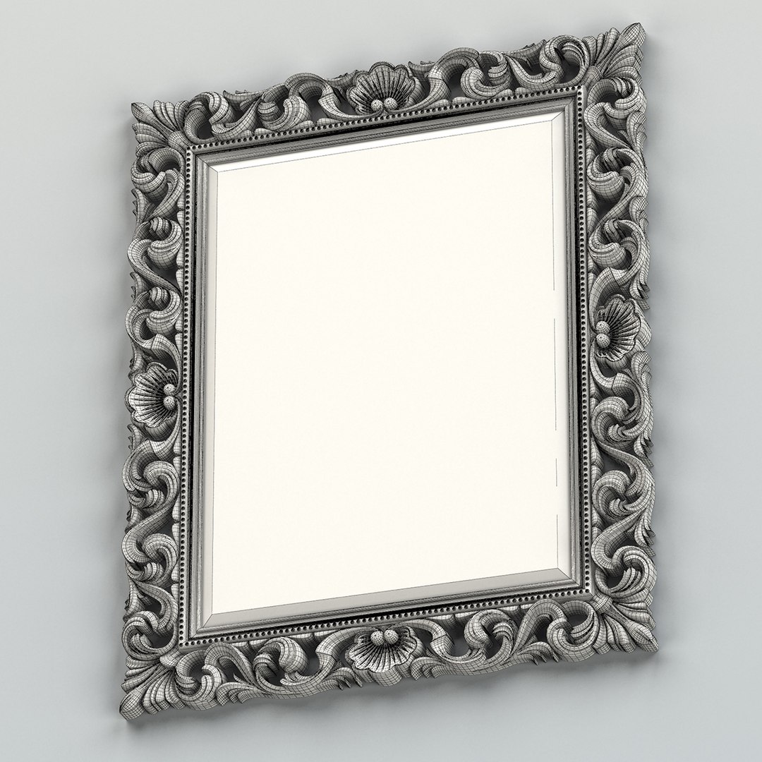 Carved Rectangle Mirror Frame 3d Model