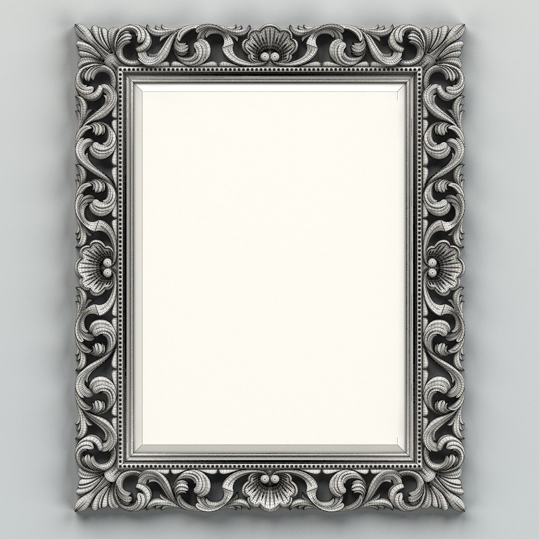 Carved Rectangle Mirror Frame 3d Model