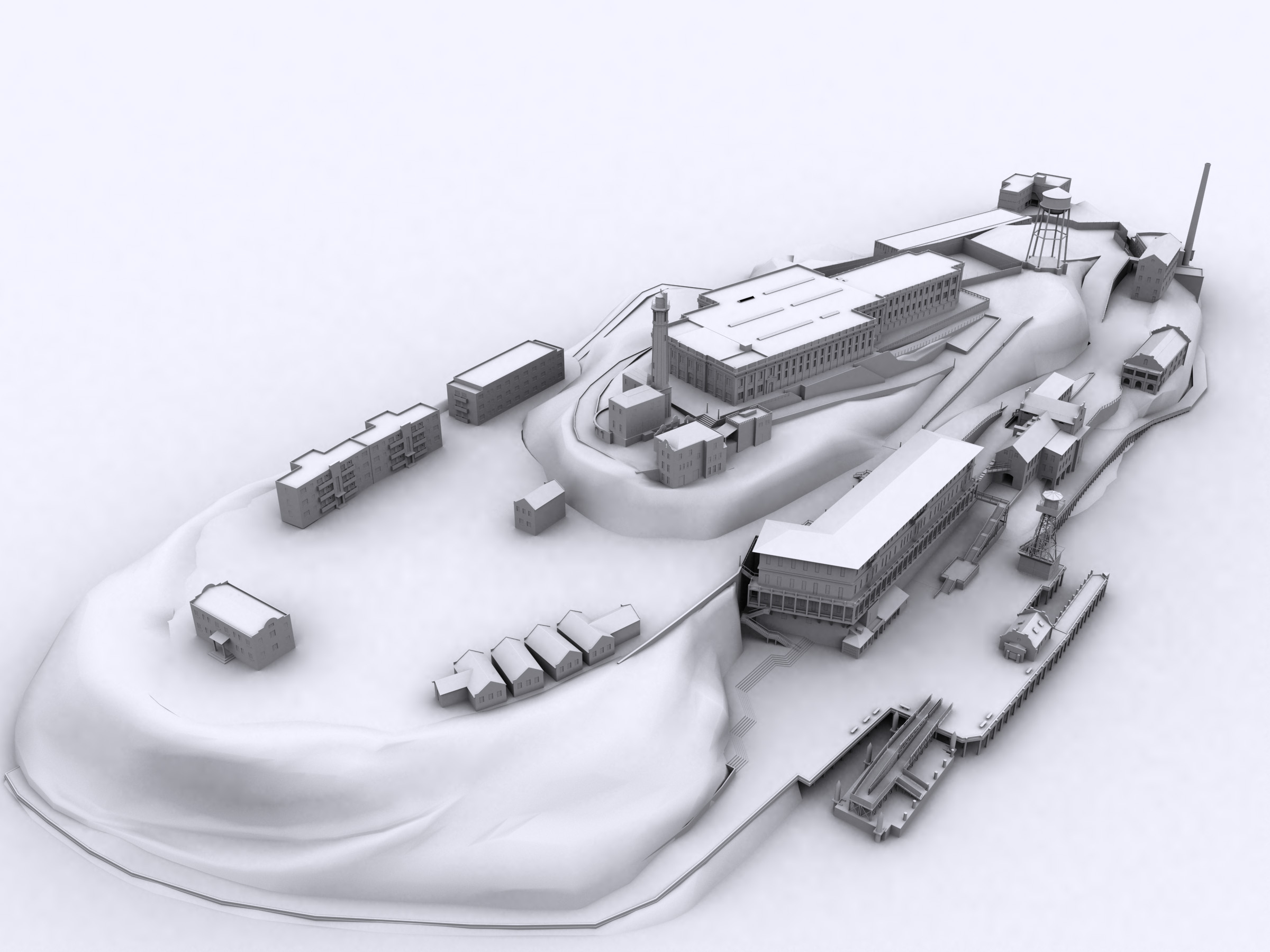alcatraz island 3d model
