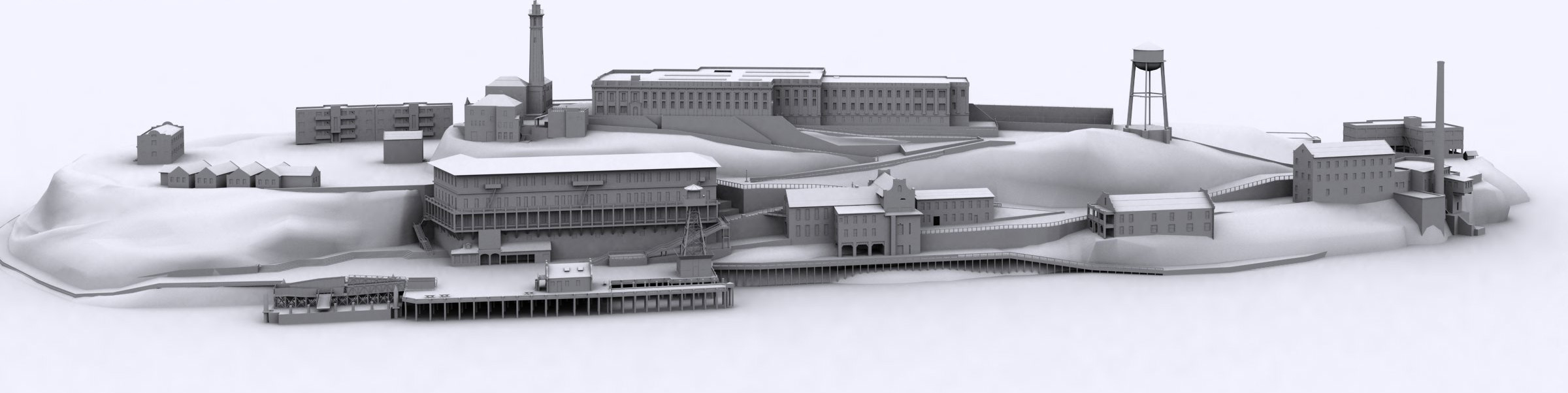 alcatraz island 3d model