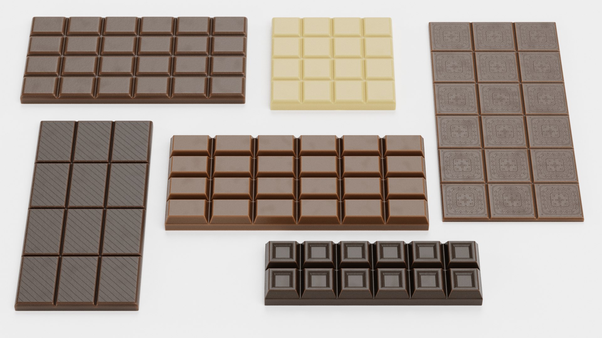 3D Chocolate Bars Model - TurboSquid 1511317