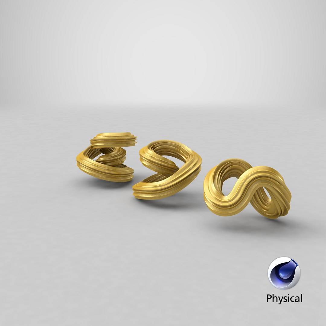 3D Abstract Shape Gold Set Model - TurboSquid 1788679