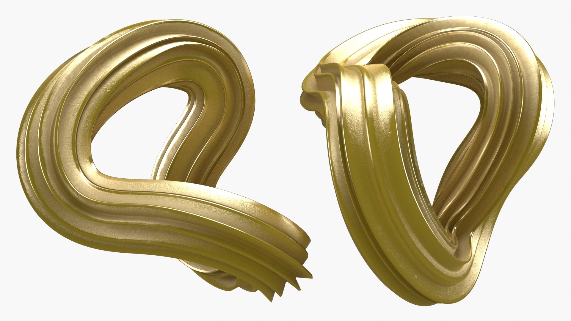 3D Abstract Shape Gold Set Model - TurboSquid 1788679